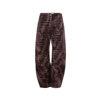 Elisabetta Franchi Jeans mit Krokodil-Pr&auml;gung - - Jeans - Damen - Braun - W29
