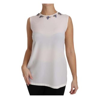 Dolce & Gabbana Fairy Tale Verzierte Seidenbluse - - Tops - Damen - Wei&szlig; - S