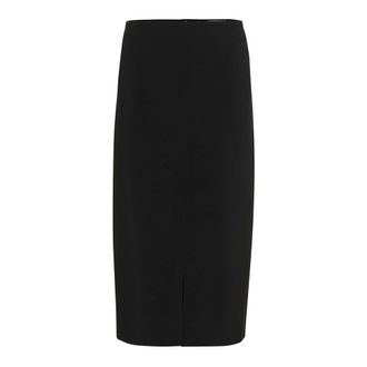 Part Two Klassischer schwarzer Midi-Rock mit Schlitz hinten - - Skirts - Damen - Schwarzk - 3XL