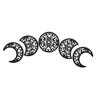 SOLUSTRE 5 Stück Mondphasen Wanddekor Holz Hohlschnitt Holzkunst Nordic Wandbild Schlafzimmer Dekoration