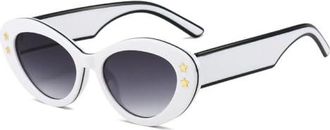 Generic Lunettes de soleil ovales tendance pour homme et femme avec dégradé de verres et étoile - Qualité vintage - UV400 2026