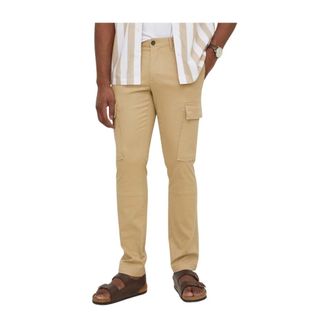 Michael Kors Elastische Baumwoll-Cargo-Hose - - Trousers - Herren - Beige - W33 L32