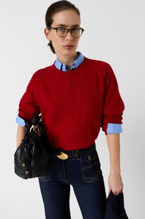 Gerard Darel Pull &agrave; col rond en laine - Rouge