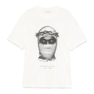 Ih Nom Uh Nit IH NOM UH Nit, Homme, Tops, Blanc, Taille: XL T-shirt Blanc avec Logo Masque