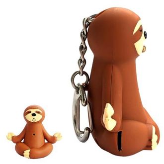 Generic Porte-cl&eacute;s paresseux - Porte-cl&eacute;s pendentif paresseux en m&eacute;tal, anneau fendu solide, poign&eacute;e confortable polie robuste | Breloque Portable pour porte-