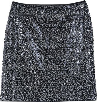 Karl Lagerfeld Femme, Jupes, Noir, Taille: 40 FR Sequin Tweed Skirt
