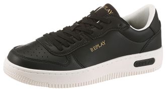 Replay Sneaker REPLAY, Herren, Gr. 43, schwarz, Lederimitat, unifarben, Schuhe Sneaker, Schn&uuml;rschuh, Halbschuh, Freizeitsneaker mit Ziern&auml;hten