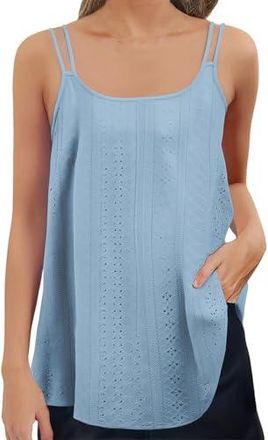 Generic D&eacute;bardeur pour femme en coton - Col rond - &Eacute;l&eacute;gant - Sans manches - Col en V - Sans manches - Camisole - Respirant - D&eacute;bardeurs spaghetti - D&eacute;bardeur 