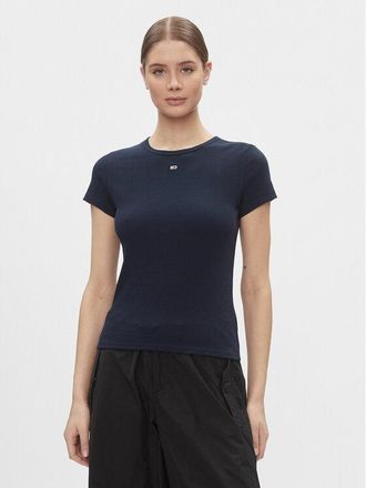 Tommy Jeans T-Shirt Essential DW0DW17383 Dunkelblau Slim Fit