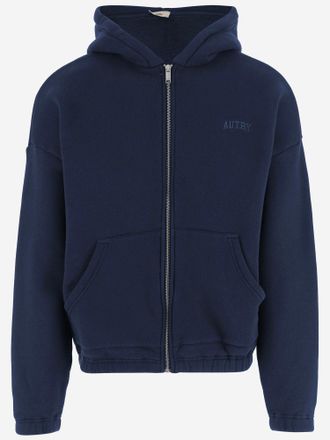 Autry Sweat &agrave; capuche zipp&eacute; en coton avec logo
