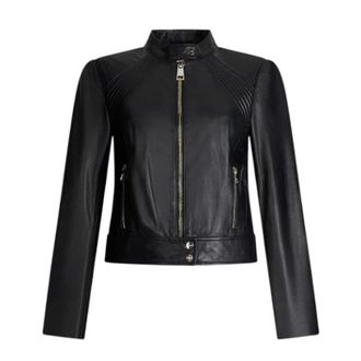 Liu Jo Femme, Vestes, Noir, Taille: 40 FR Leather Biker Jacket