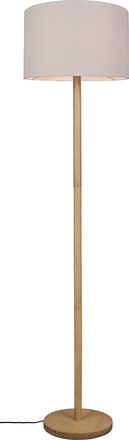Trio Leuchten Stehleuchte Korba 401200101, Holz natur, Stoffschirm weiß, exklusiv Leuchtmittel 1x E27, Naturbelassen
