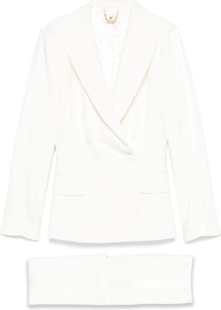 Elisabetta Franchi costume &agrave; veste &agrave; boutonni&egrave;re crois&eacute;e - Blanc