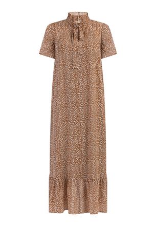 Faina Midikleid aus Chiffon Damen Kamel Weiss