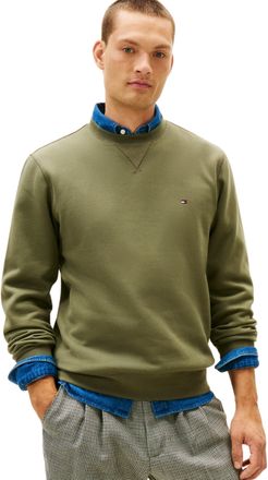 Tommy Hilfiger Herren ESS Seasonal Fleece Crewneck Mw0Mw40000 Pullover-Sweatshirt, Green (Battle Green), M