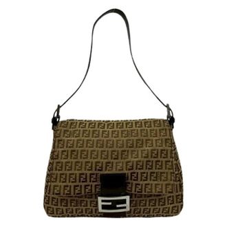 Fendi Pre-owned Mamma Baguette Canvas Leder Schultertasche - - Pre-owned - Damen - Braun - ONE SIZE