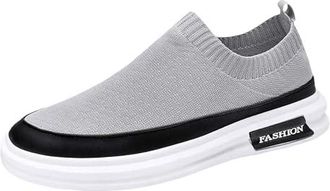 Generic Slip On Baskets pour homme - Chaussures de sport en maille respirante - Chaussures de loisirs plates antid&eacute;rapantes - Semelle amortissante - Chaussure