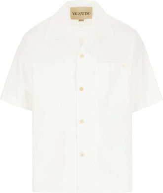 Valentino Garavani Homme, Chemises, Blanc, Taille: L Short Sleeve Shirt