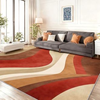 Generic Paillasson Antid&eacute;rapant Beige Marron 160 x 230 cm, Tapis de Sol dint&eacute;rieur Lavable pour entr&eacute;e Cuisine Chambre &agrave; Coucher paillasson d&eacute;coratif, imprim&eacute;