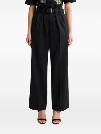 Etro High-Waisted Wide-Leg Wool Trousers - Black