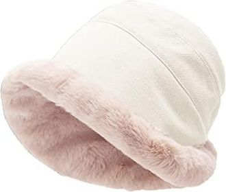 Generic Chapeaux dhiver pour homme et femme - Doublure douce et chaude - En tricot - Bonnet de ski à revers - Chapeau fou en toile, blanc, Taille unique