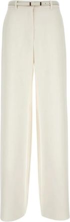 Max Mara Femme, Pantalons, Blanc, Taille: 42 FR Wide Pantalons