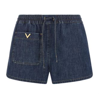 Valentino Garavani Femme, Shorts, Bleu, Taille: 34 FR Denim Chambray Shorts