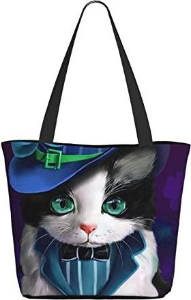 AOOEDM Saint Patricks Day Shamrock Cat Ladies Shopping Bag 13x11x7in.Le cadeau parfait pour la Saint-Valentin.Cest de la Saint-Valentin pour maman, fille, &eacute;p