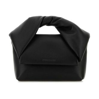 J.W.Anderson Leather Twist Handle Bag - - Bags - Damen - Schwarzk - ONE SIZE