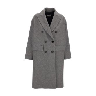 Alberto Biani Femme, Manteaux, Gris, Taille: 38 FR Manteau crois&eacute;