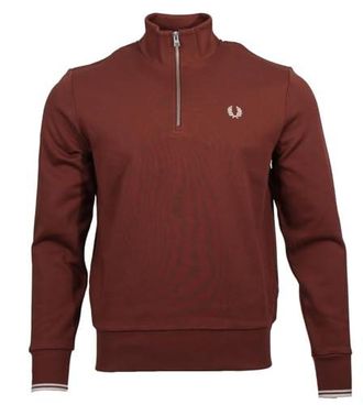 Fred Perry Pull à demi-fermeture éclair pour homme, marron, XXL