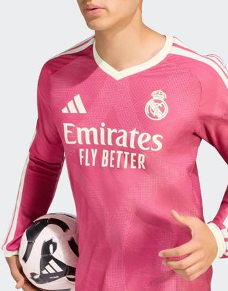 adidas Real Madrid 26/27 Dritttrikot Authentic lang&auml;rmlig in Wildpink-Rosa