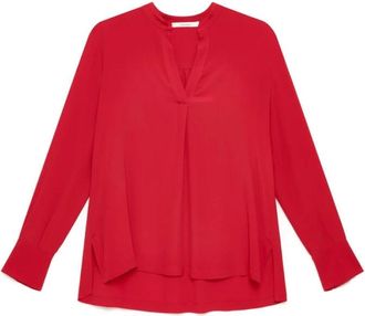 Maliparmi Maliparmi, Femme, Blouses et Chemises, Rouge, Taille: 38 FR Fluid Crepe Shirt