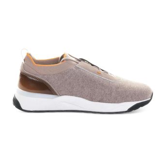 Santoni Braune Gestrickte Panel Sneakers - - Shoes - Herren - Braun - 40 1/2 EU
