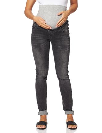 Mama Licious Damen MLCALIFORNIEN ORG. Slim A. NOOS Jeans, Dark Grey Denim, Normal