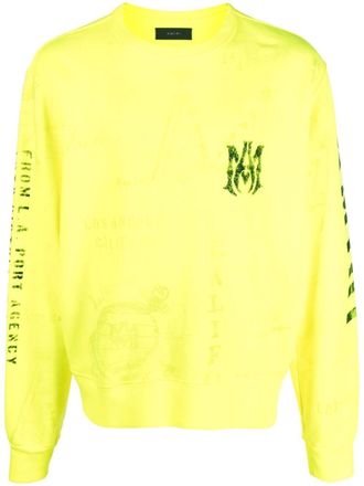 Amiri Sweatshirt mit rundem Ausschnitt - Gelb