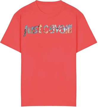 Just Cavalli Femme, Tops, Orange, Taille: 42 FR T-shirt en coton avec logo