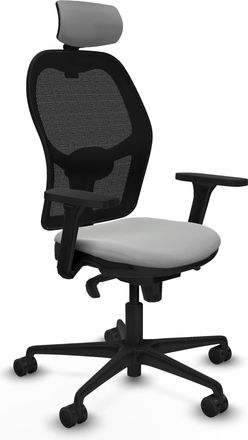 Piqueras y Crespo Drehstuhl mit Chorquera Armen, h&ouml;henverstellbarer Lendenwirbelst&uuml;tze und Kopfteil h&ouml;henverstellbar und neigbar. Ausgestattet mit 5 Positionen. Schwarz