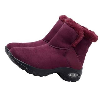 FOMIYES Bottes de Neige pour Femmes Chaudes Doublure en Peluche Semelles Antid&eacute;rapantes Tige - Rouge Taille 38 Chaussures DHiver Confortables et Isolantes pou