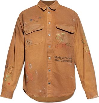 Dsquared2 Homme, Chemises, Brun, Taille: L Chemise avec applications