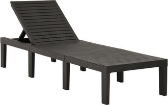 vidaXL Vidaxl - Chaise longue en plastique anthracite - Dossier r&eacute;glable 5 positions - Dimensions 195 x 65 x 32 cm - Confort optimal pour ext&eacute;rieur