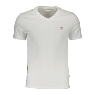 Guess Homme, Tops, Blanc, Taille: 2XL T-shirt Homme Blanc Manches Courtes