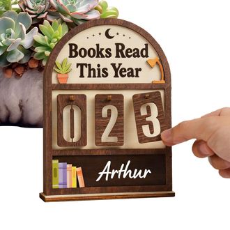 Generic Buch-Tracker-Schild - B&uuml;cher-Thekenschild, Holz-B&uuml;cherregal-Ornament-Dekoration, B&uuml;cher-Lese-Tracker | Leseziel Zum Pr&auml;sentieren Von Zubeh&ouml;r, Biblioth