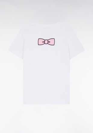 Eden Park T-shirt En Coton Blanc Noeud Papillon Dos Coupe Droite