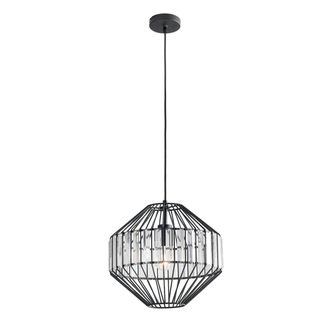 Luce-Ambiente-Design Opium suspension in Black Metal and Glass 33.5 Cm