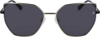 Calvin Klein Jeans Womens CKJ23202S Sunglasses, Gold/Black, Einheitsgröße