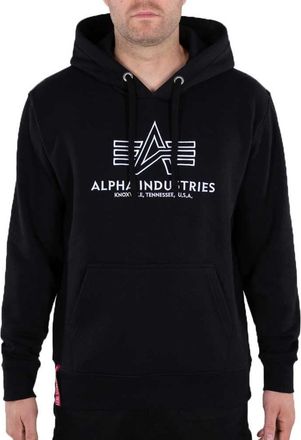Alpha Industries Herren Basic Hoody Embroidery Kapuzenpullover, Black/White, XXL