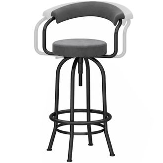 Generic Drehbarer Barhocker aus Samt mit R&uuml;ckenlehne, gepolsterter Barstuhl, um 360&deg; drehbare Barhocker in Tresenh&ouml;he f&uuml;r K&uuml;chentheke, Hausbar, Esszimmer