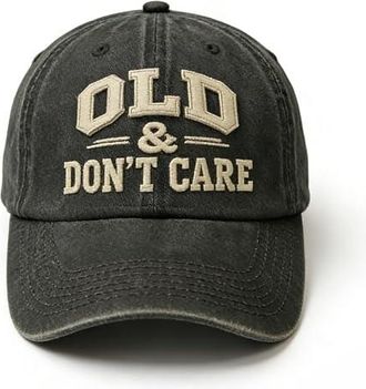 Generic &laquo; Old & Dont Care &raquo; Casquette de baseball classique r&eacute;glable en coton pour homme et femme Noir