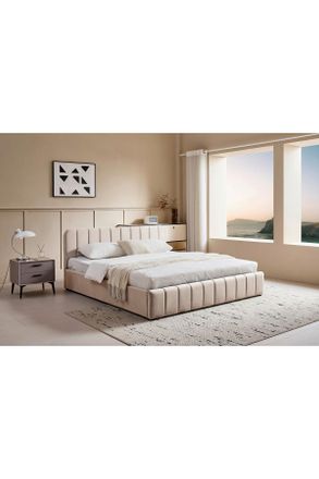 Boxxx Polsterbett, Beige, Holz, Pappel, massiv, 180x200 cm, Stoffauswahl, in verschiedenen Größen erhältlich, Schlafzimmer, Betten, Polsterbetten